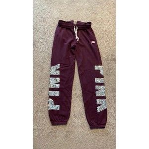 PINK Victoria's Secret | Pants & Jumpsuits | Htf Vs Pink Maroon Bling ...